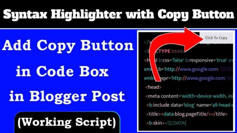 Syntax Highlighter with Copy Button Script for Blogger